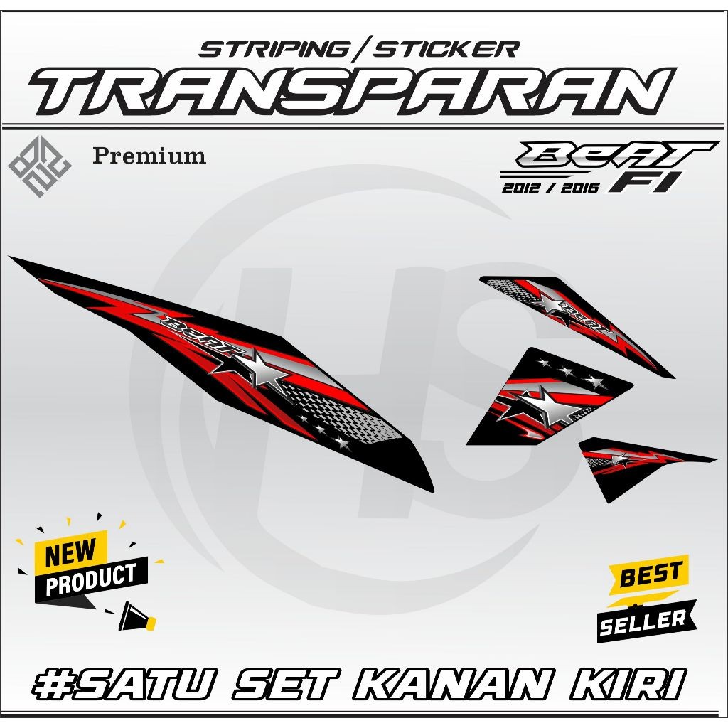 BEAT FI NEW STRIPING MOTIF STICKER TRANSPARENT UV STICKER LATEST SIMPLE ...