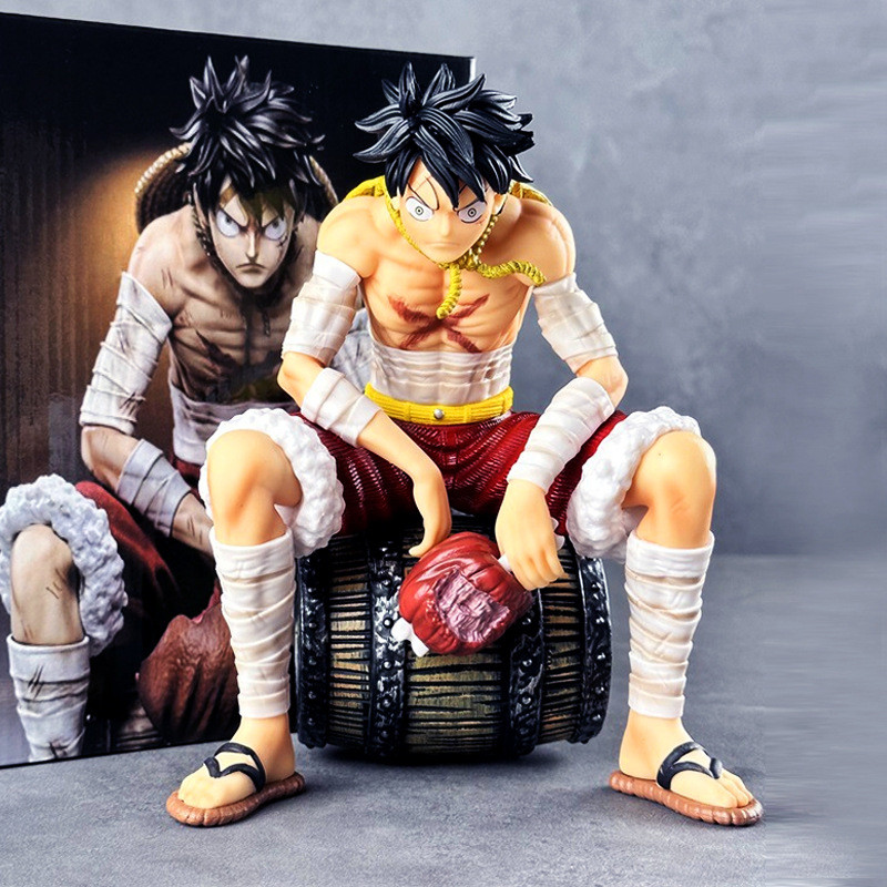 One Piece BT Sitting Posture Wine Barrel Eating Meat Luffy Universe ...
