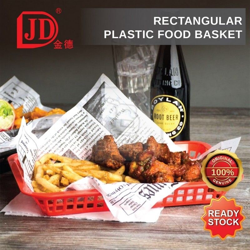 JD Rectangular Plastic Food Basket (Black/Red) | Shopee Malaysia