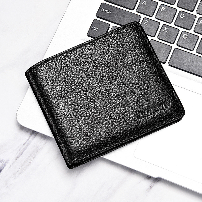 Dompet kulit lelaki jenis pendek 2024 dompet kulit perubahan nipis baru ...