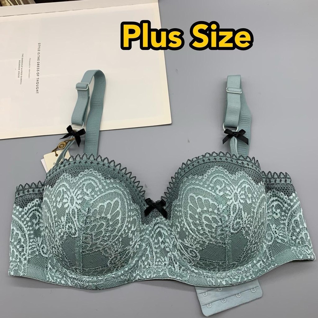 Ladies Plus Size Bra Wired Lace Cotton Bra Wanita Saiz Besar Berdawai ...