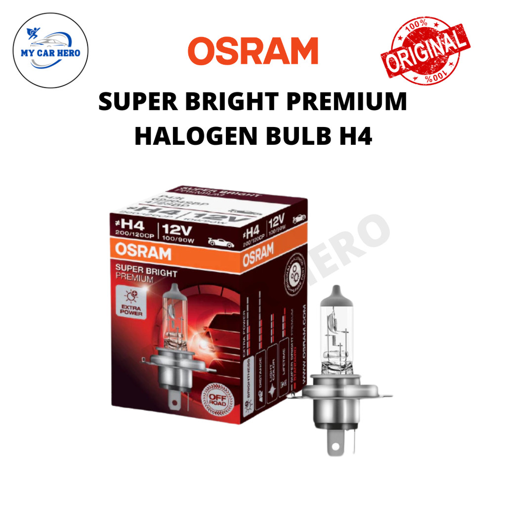 OSRAM Super Bright Premium H4 Halogen Headlamp Bulb 12V 100/90W Mentol Depan H4 | Shopee Malaysia