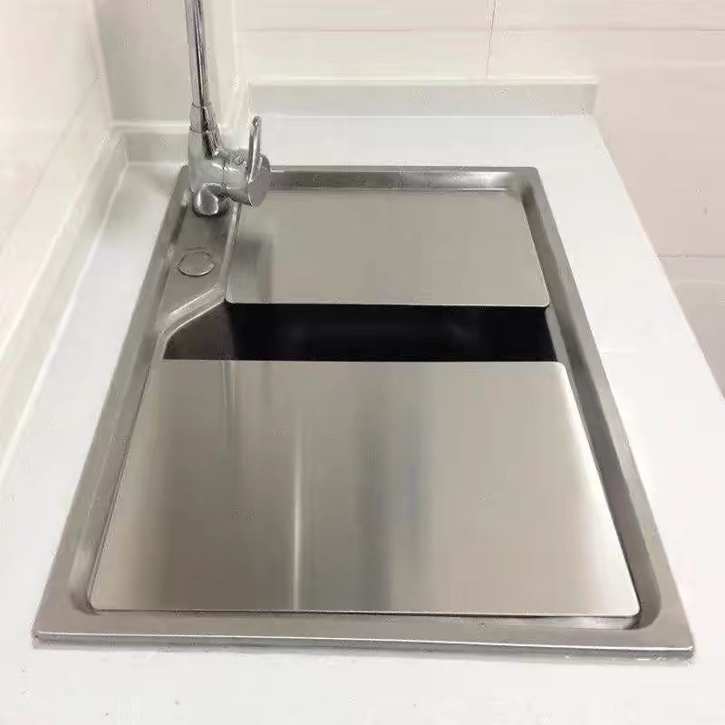 Stainless Steel Sink Cover Kitchen Dishwashing Sink Draining Board ...