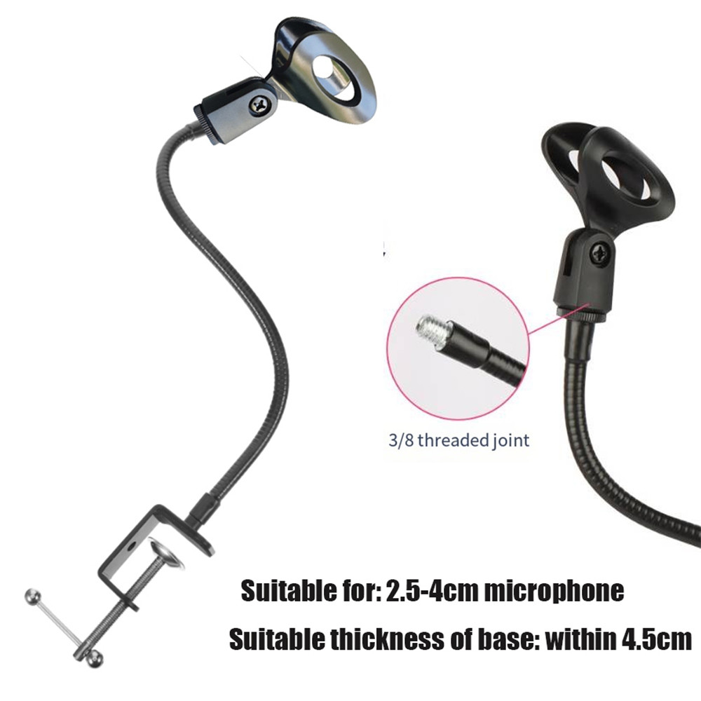 Bendable Phone Holder Microphone Stand Cell Mount Universal Clamps Base ...