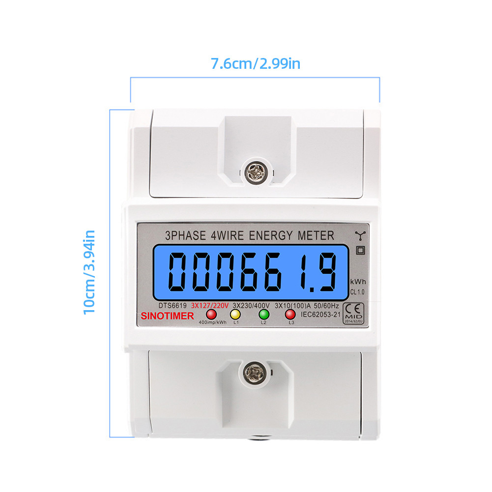 [Redkeev.my] 3 Phase 4 Wires Electric Energy Meter 100A Energy ...