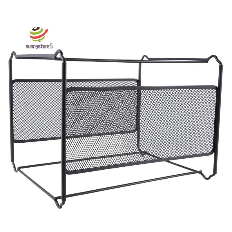 A4 Mesh Metal File Organizer Box Hanging File Folder Box Desk Storage ...