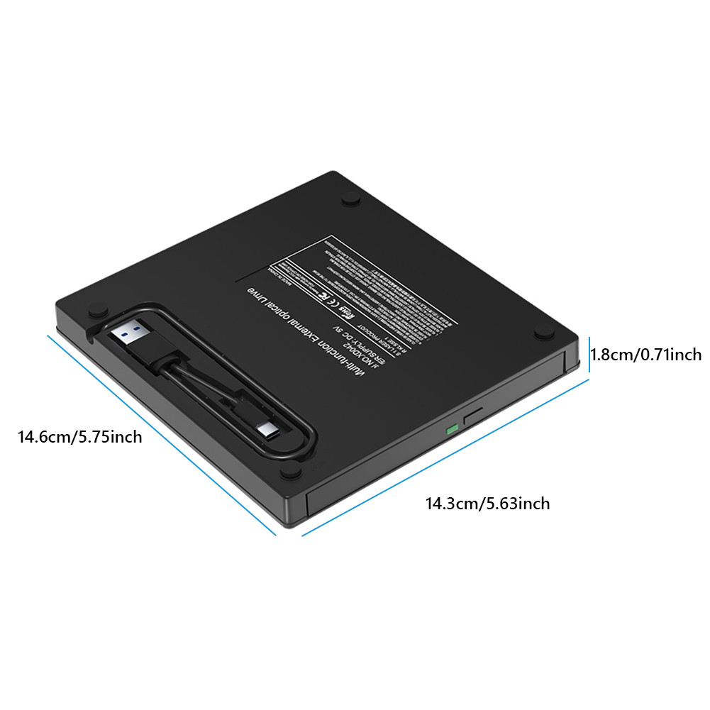 7 in 1 External CD/DVD Drive CD/DVD Disk Drive Player Burner Reader ...