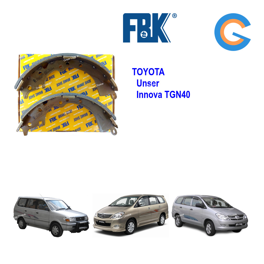 FBK Unser, Innova TGN40 Rear (Belakang) Brake Shoe Kasut TOYOTA FK2335A ...