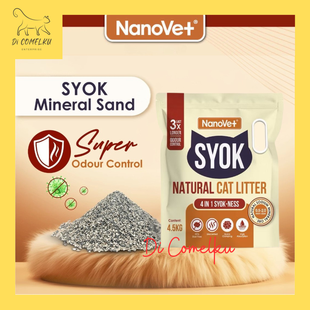 Nanovet® Syok Mineral Sand Natural Cat Litter / Pasir Kucing Nanovet ...