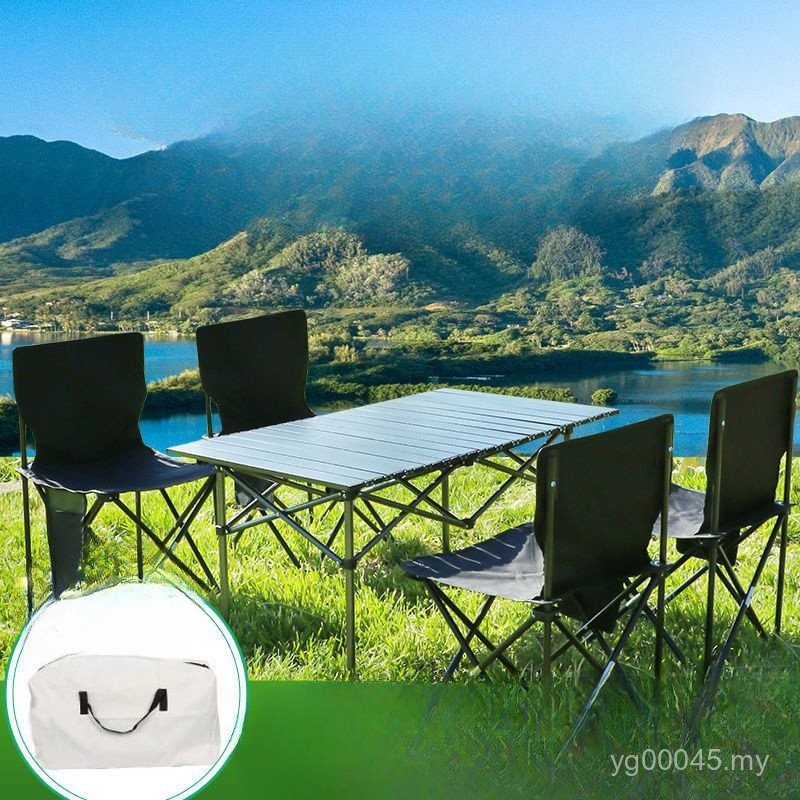 Open-air Chair Portable Table Chair Table Aluminum Alloy Table Barbecue ...