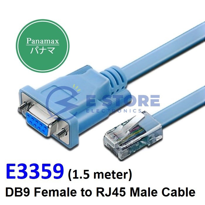 Panamax 1.5 Meter 9-Pin DB9 Serial RS232 Port to RJ45 Cat5 Ethernet LAN ...