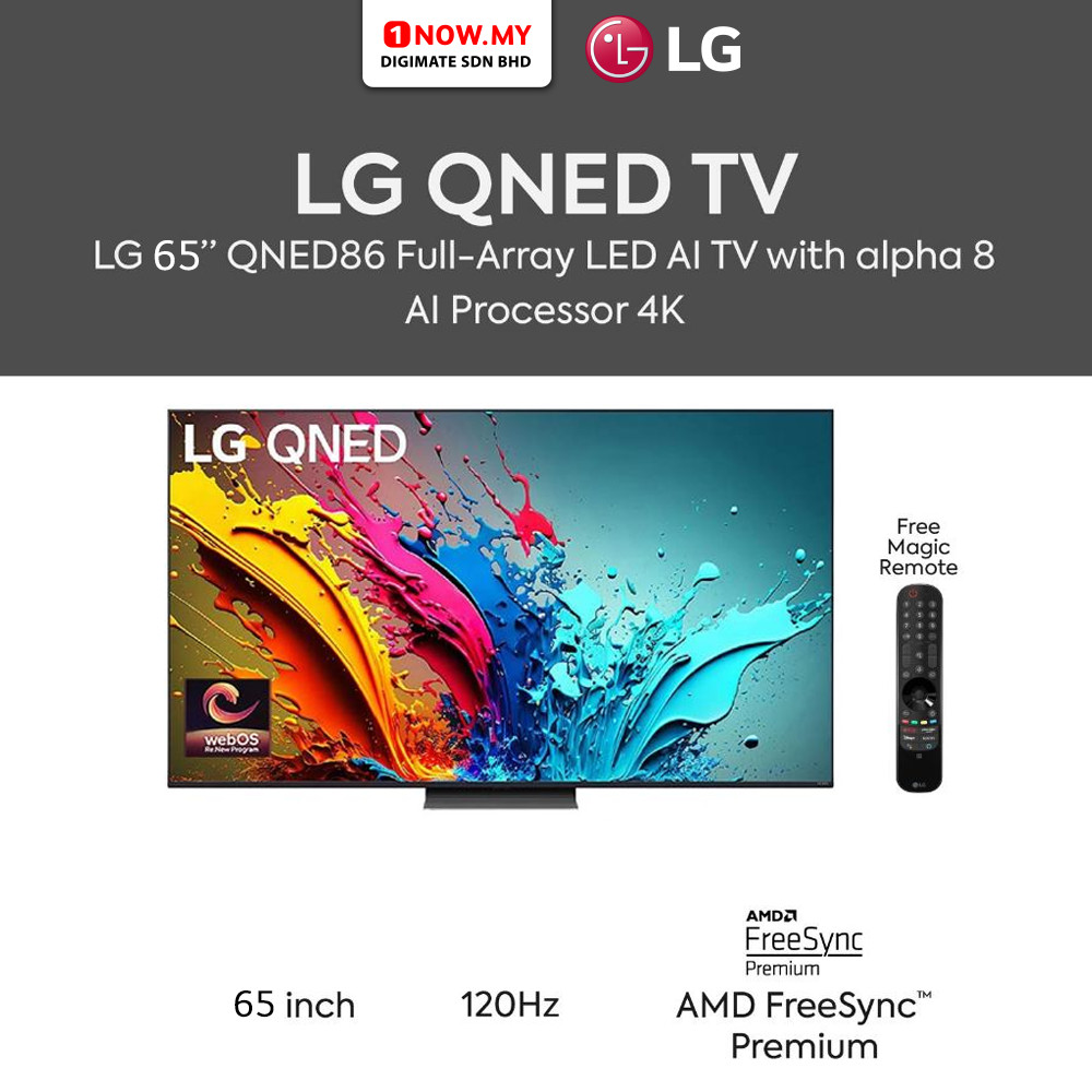 LG 65" QNED86 4K QNED Smart AI TV 65QNED86TSA | Super Slim Rich Visuals ...