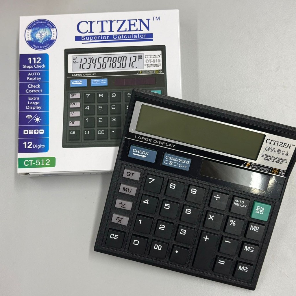 CT-512 12 Digit Large Display Solar Battery Home Office Desktop ...