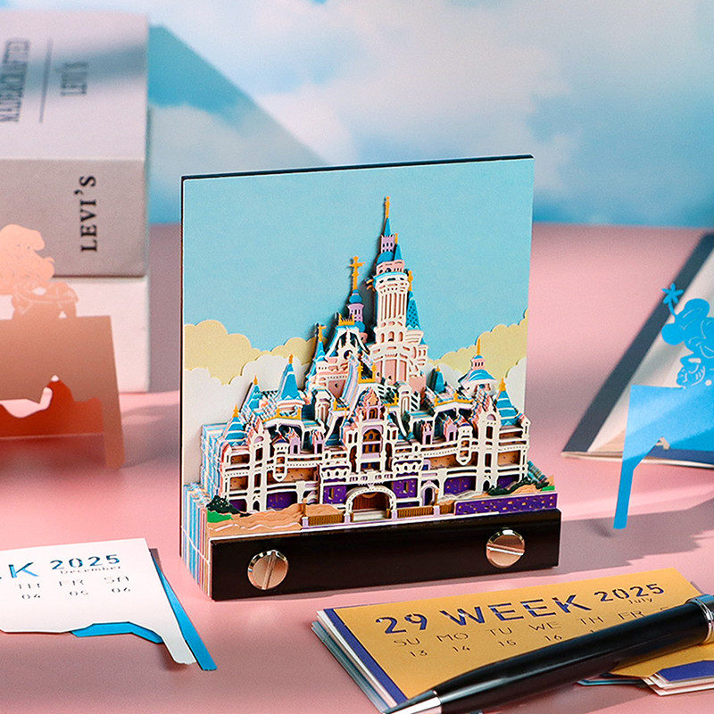 { MY Fashion } Castle Desk Calendar 2025 Calendar Memo Pad Creative ...