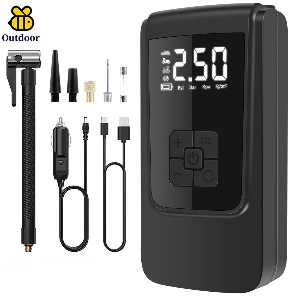 Cordless Tire Inflator 150PSI Portable Electric Air Compressor 6000mAh ...