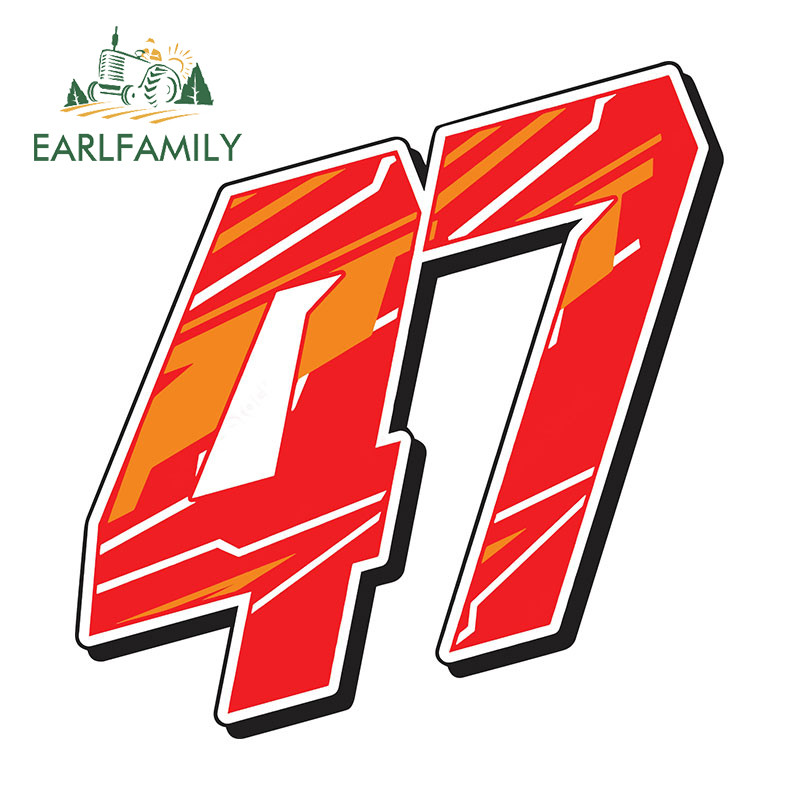 EARLFAMILY Brilliant Red Racing Number Car Stickers Occlusion Scratch ...
