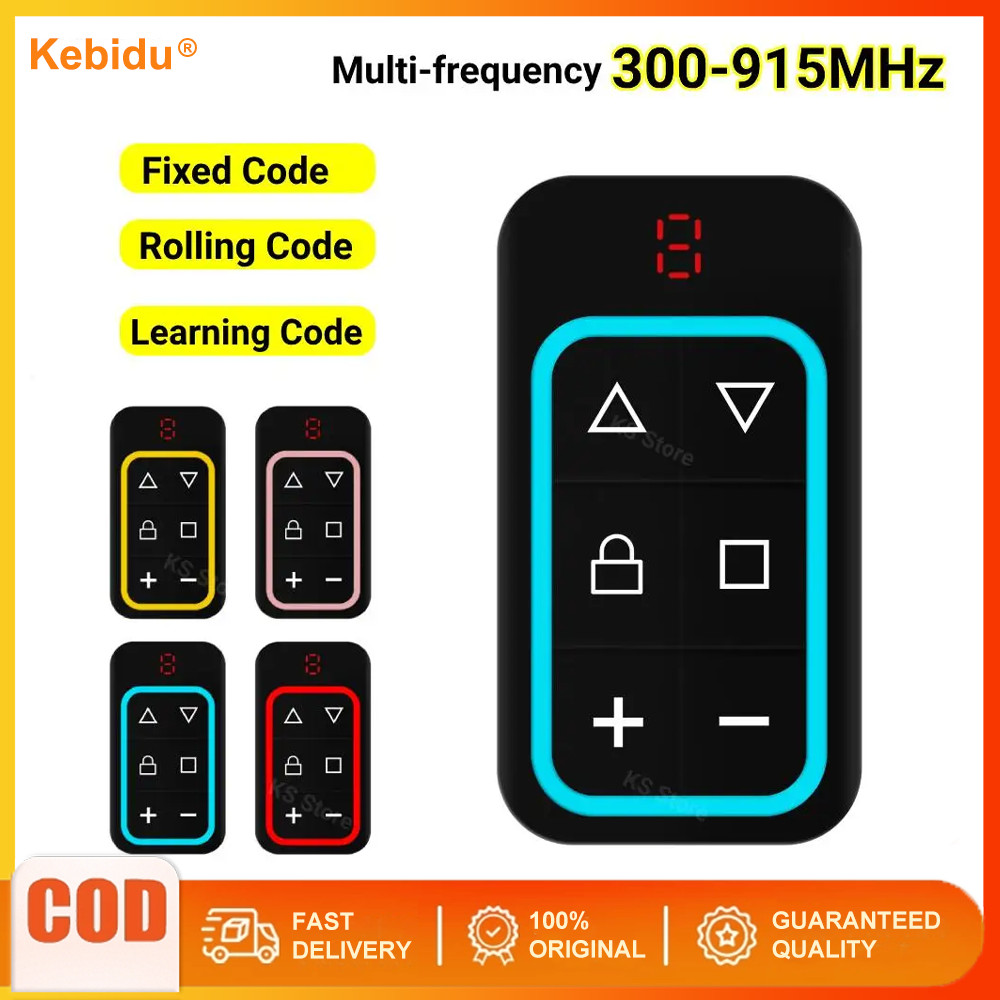 300-915MHz Garage Door Remote Control Rechargeable Multi-Frequency Code ...