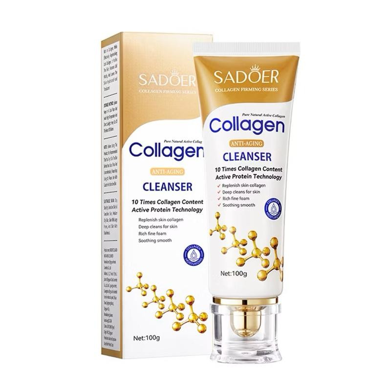 SADOER Collagen Series Facial Cleanser Anti-wrinkle Moisturizing Whitening Oil Control Deep ...
