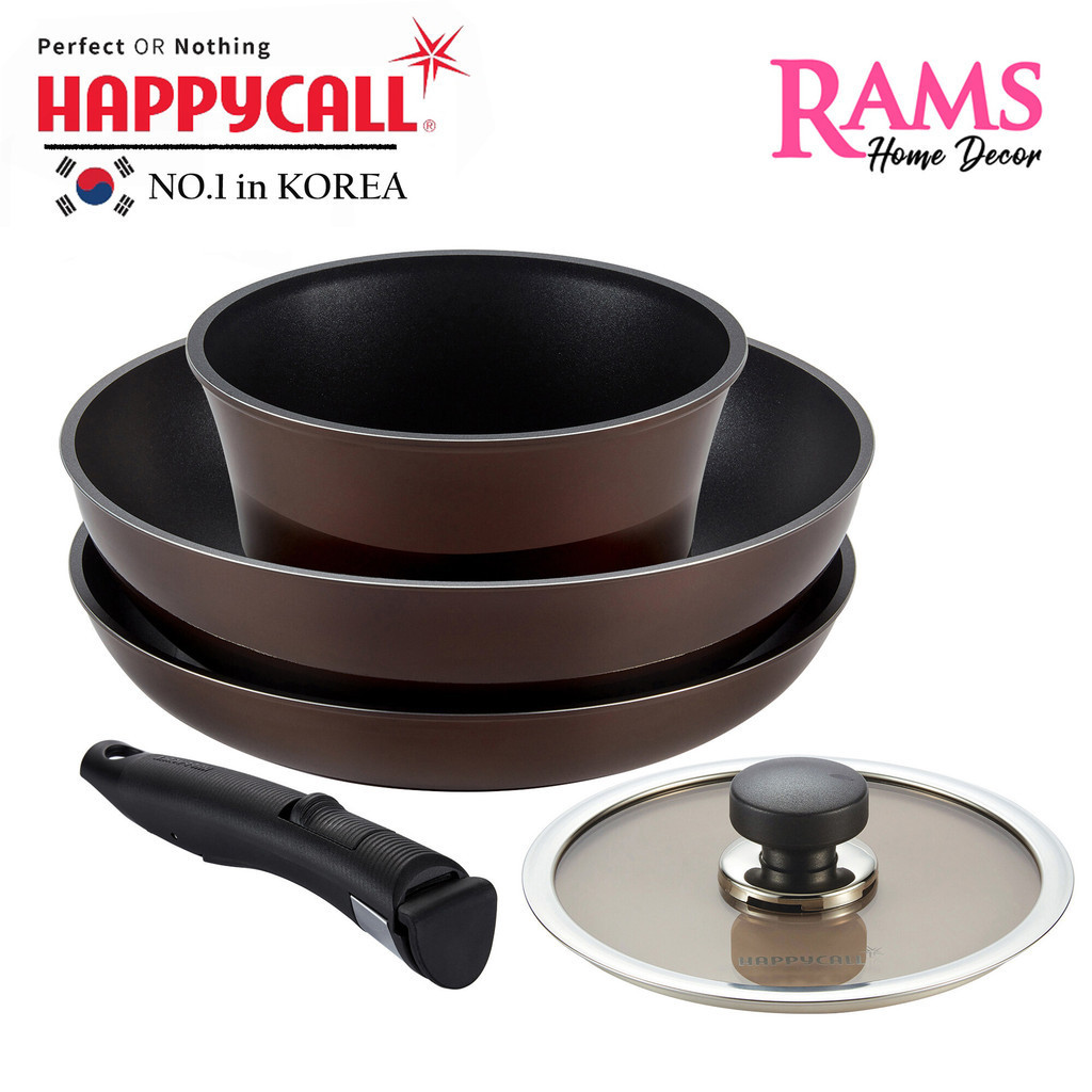 Happycall 5 Pcs Induction Non Stick Ultimate Plasma Titanium Cookware ...