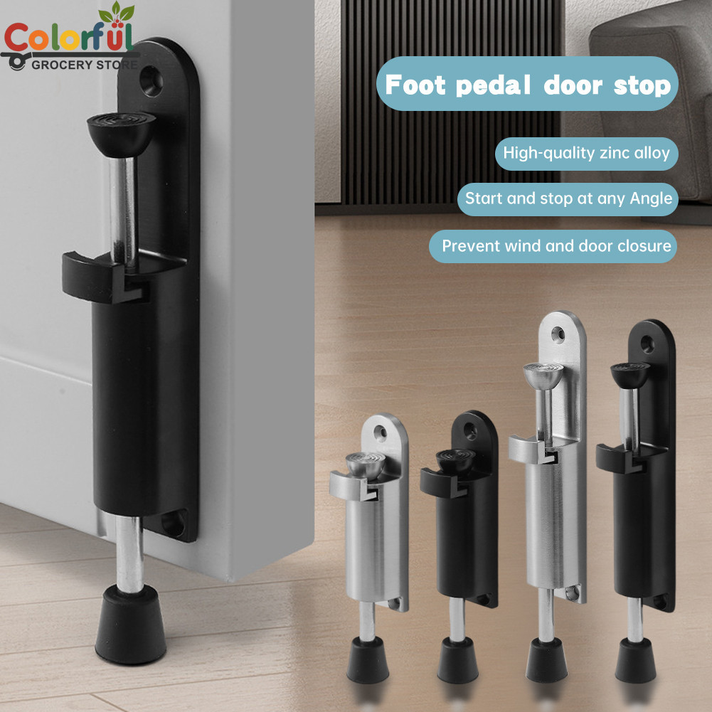 Kickdown Door Stop Zinc Alloy Easy Step Door Stopper Heavy Duty Rubber ...