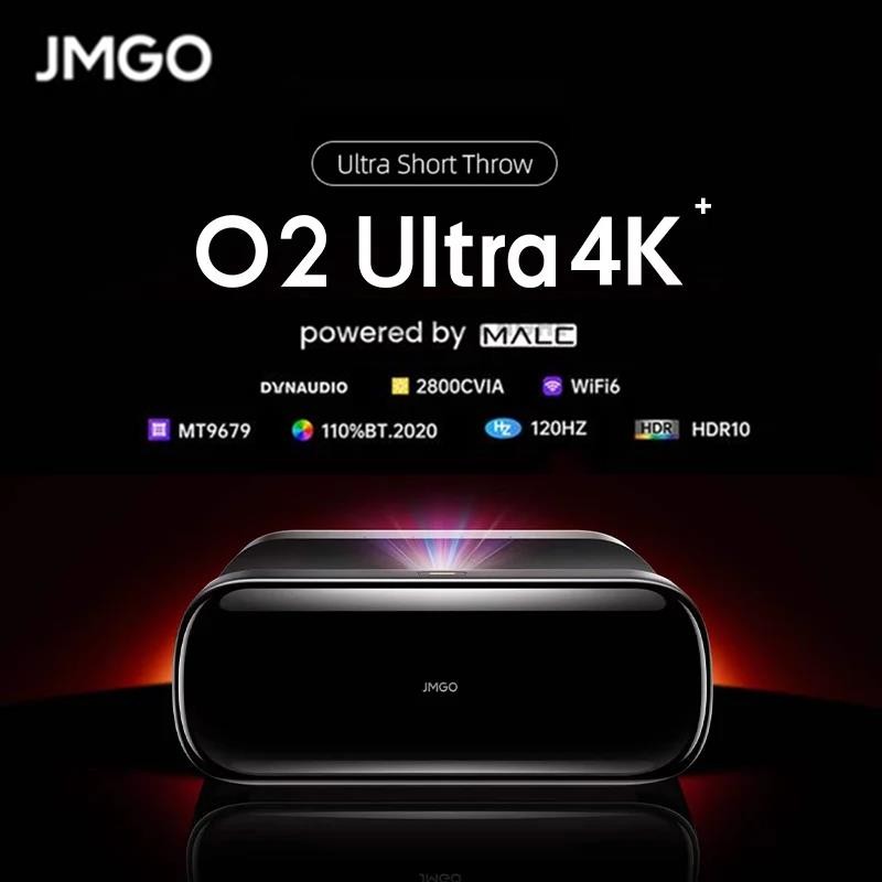 ORIGINAL JMGO O2 Ultra 4K Ultra Short Throw Projector | MALC™ 2.0 Triple-Color Laser 2800 CVIA ...