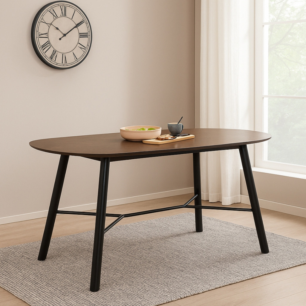 Furniture Direct HAROLD Meja Makan Kayu 160x95CM Oval Shaped Dining ...