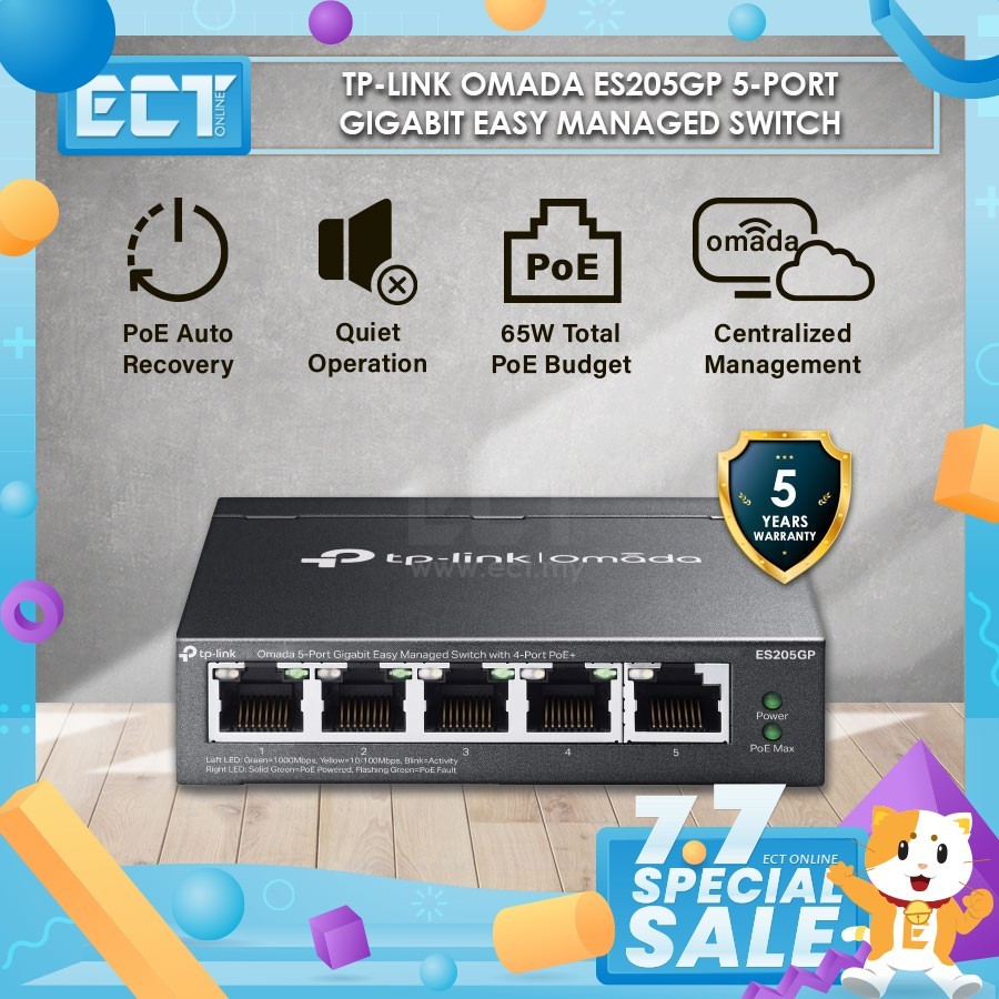 TP-Link Omada ES205GP 5-Port Gigabit Easy Managed Switch with 4-Port PoE+ | Shopee Malaysia