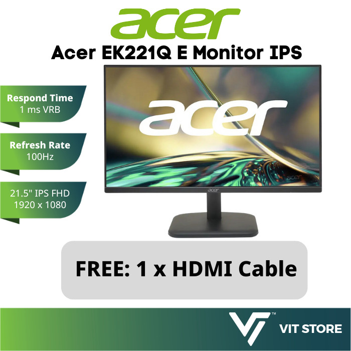 ACER EK221Q E Monitor 21.5" inch1920x1080 Full HD IPS 100Hz 1ms HDMI ...