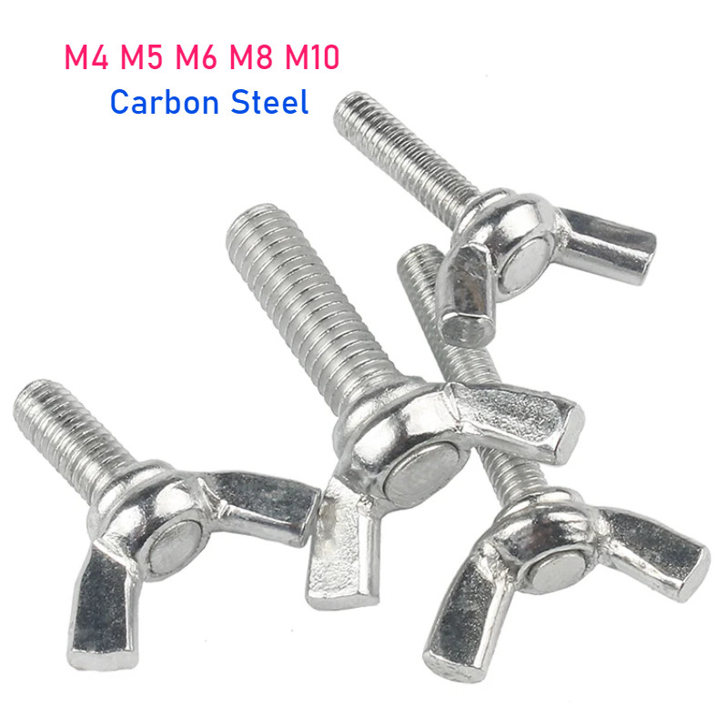 M4 M5 M6 M8 M10 Carbon Steel White Zinc Butterfly Bolt Wing Bolt Thumb ...