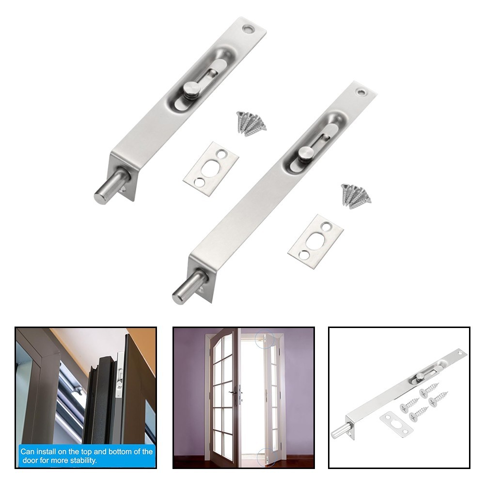 Flush Bolt Lock with Easy Operation Button for Sliding Doors 6inch ...