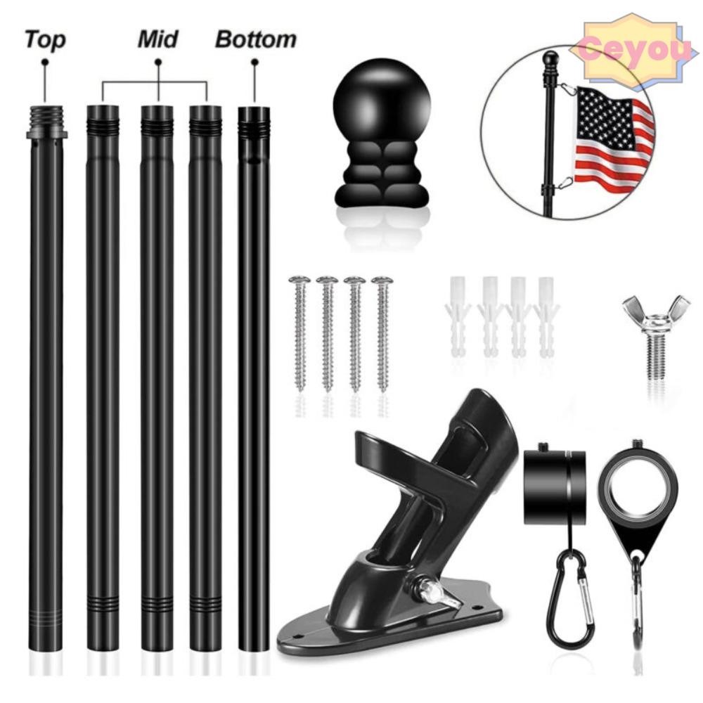 CEYOU 6ft Flag Pole Holder Portable Wall Mounting Flagpole Base ...