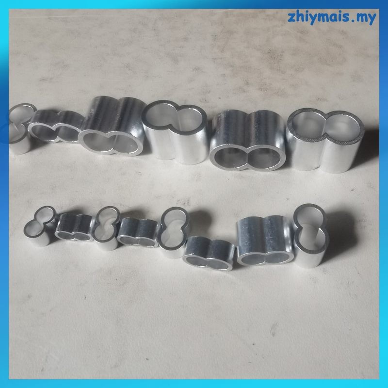 25 Pcs Aluminum Buckle Elastic Rope Wire Cable Clamp Crimps Thimble ...