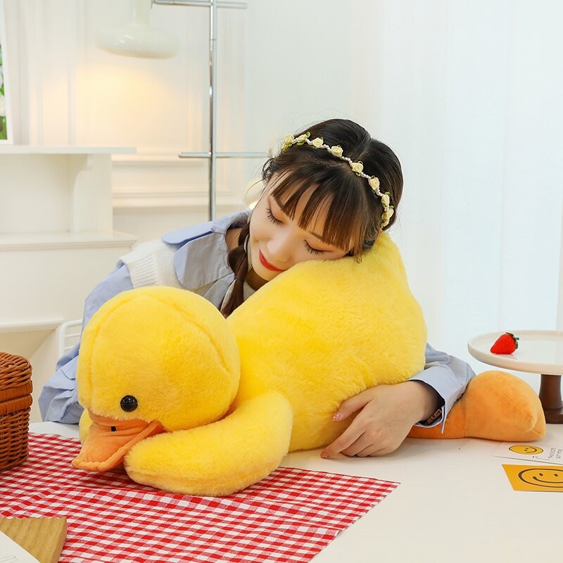Little Yellow Duck Lying Duck Duck Plush Toy Cute Little Yellow Duck ...