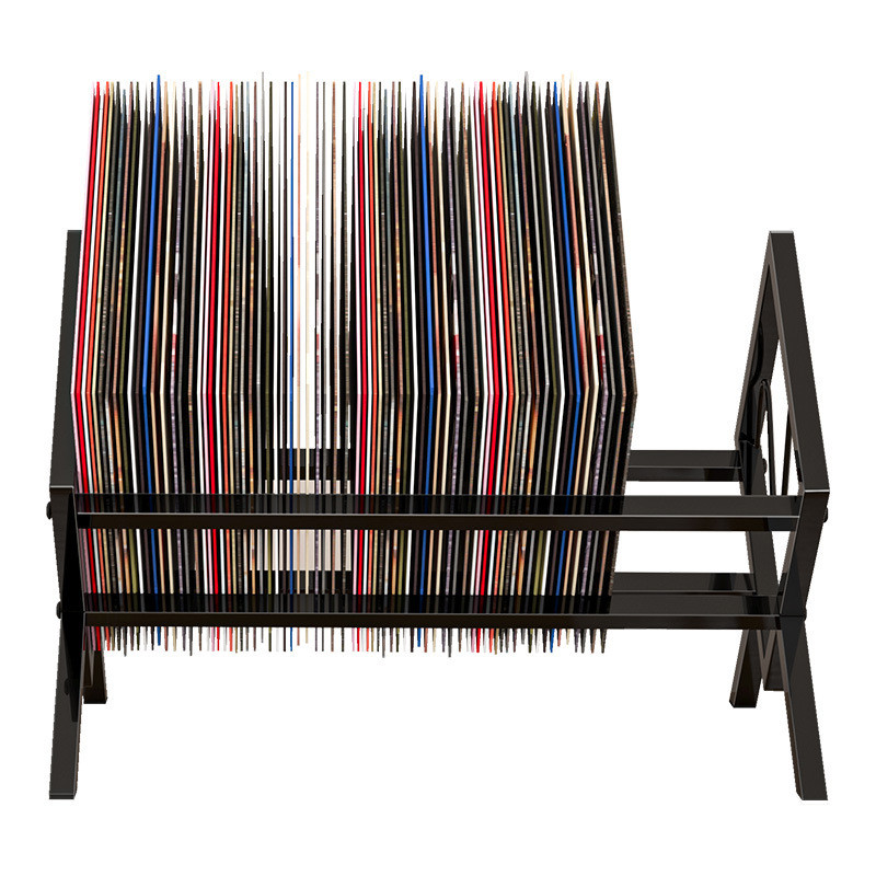 Desktop Creative Bookshelf Vinyl Storage Rack Iron Art Display Rack ...