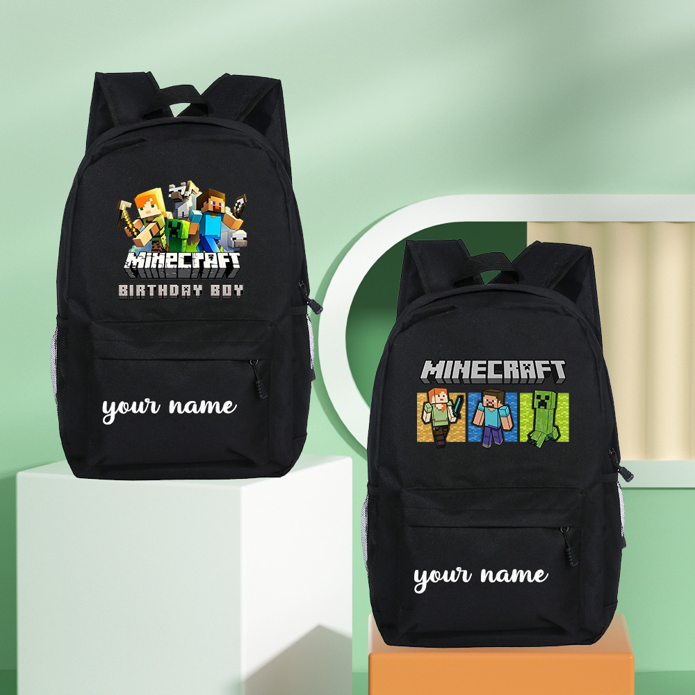 Minecraft Custom Name Large Capacity Backpack Kids School Bag Students ...