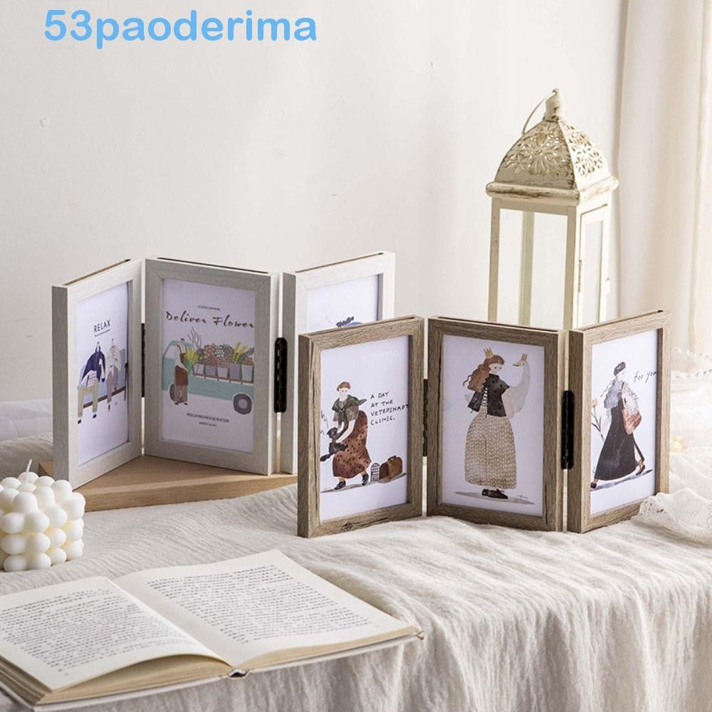 PAODERIMA Picture Frame, Folding 6/7/8 Inch Photo Frame Stand, Crafts ...