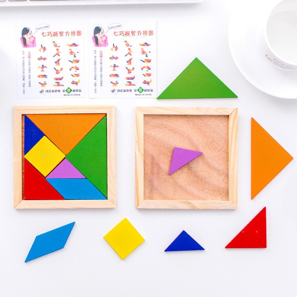 Tangram Puzzles for Kids Wooden Pattern Blocks Tangram Puzzle for Kids ...