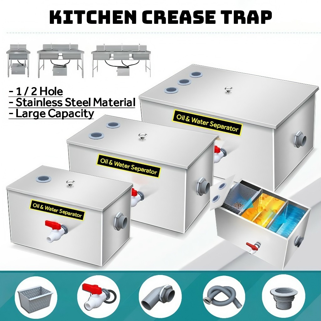 Perangkap Minyak Grease trap kitchen Oil water separator filtration ...