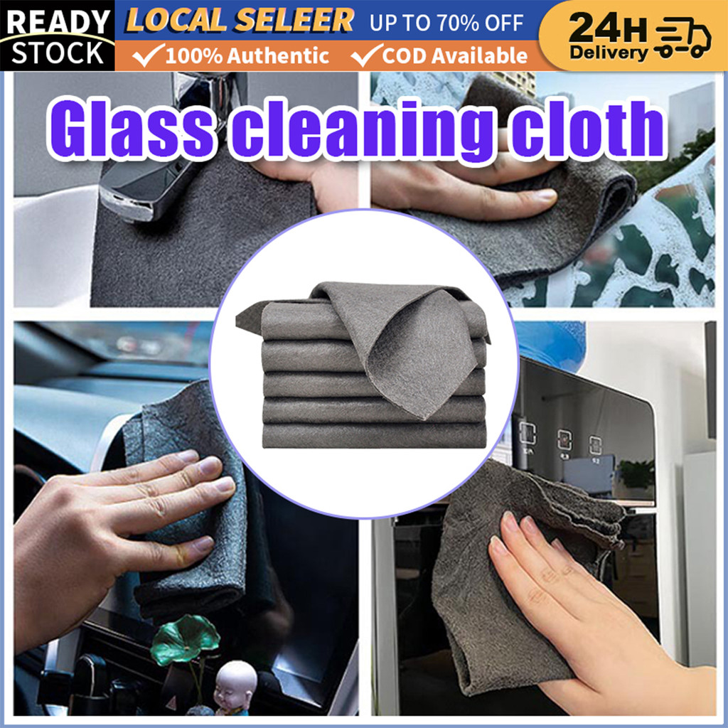 5/10pcs Thickened Magic Cleaning Cloth Grey Micro Fiber Cloth Reusable ...