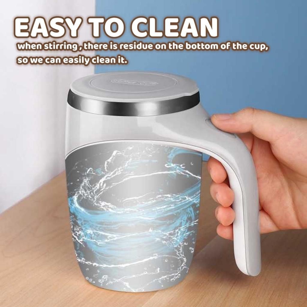 380ml Magnetic Stirring Coffee Mug | 304 Stainless Steel Rechargeable ...
