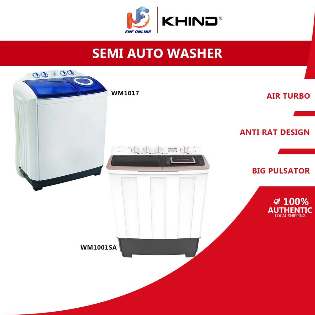 Khind Mesin Basuh Manual - Semi Auto Washing Machine (10 kg) WM1017 ...