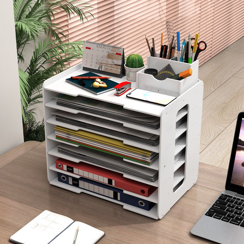 File Rack Multi-Layer Storage Rack Desktop File Storage Rack a4 File ...