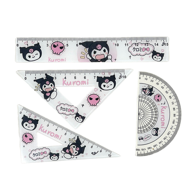 guyumao 4PCS/1Set Cute Cartoon Sanrio Capybara Rulers Set Drawing Tools ...