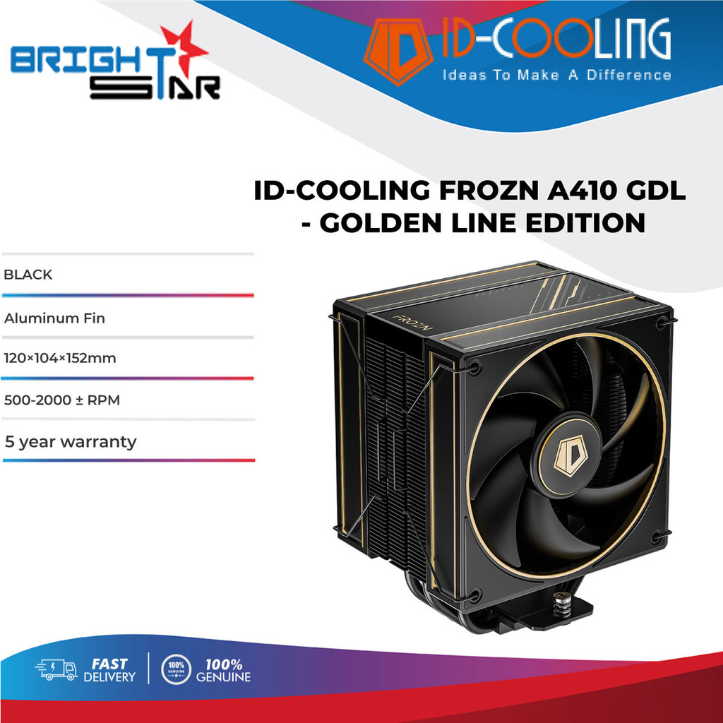 ID-COOLING FROZN A410 Golden Line Edition Single Tower CPU Cooler ...