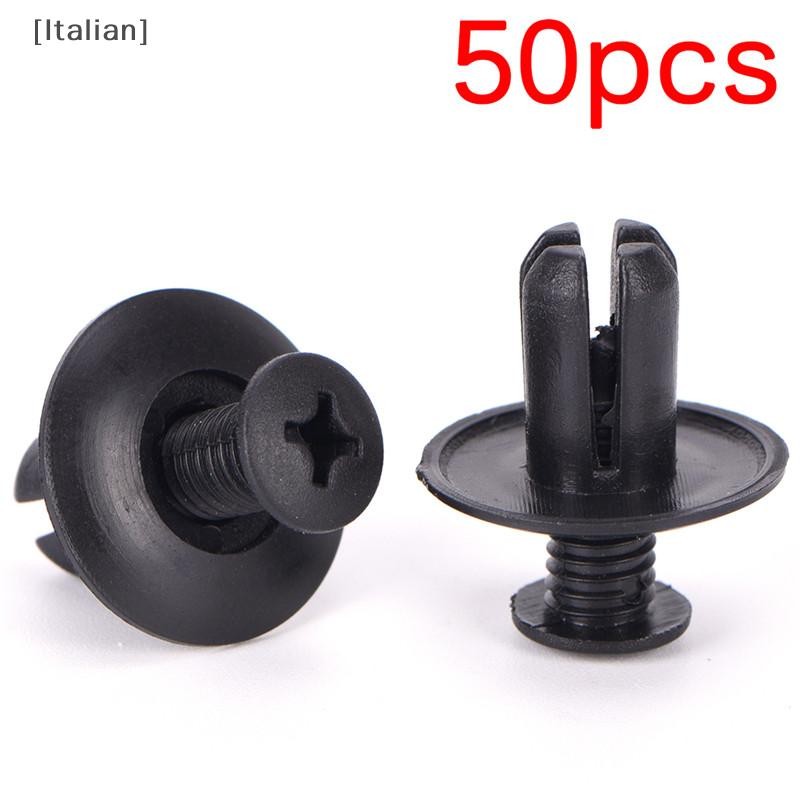 Italian 50pcs 8mm Auto Car Bumper Fender Retainer Push Black Plastic ...