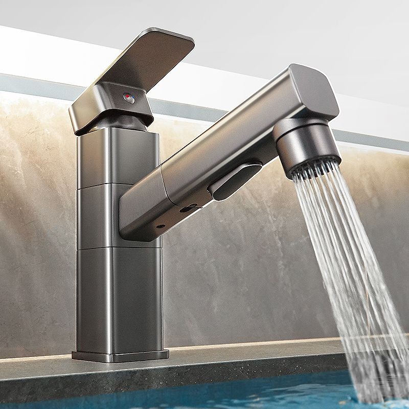 German Gun Gray Pull-out Faucet Washbasin Hot and Cold Wash Face ...