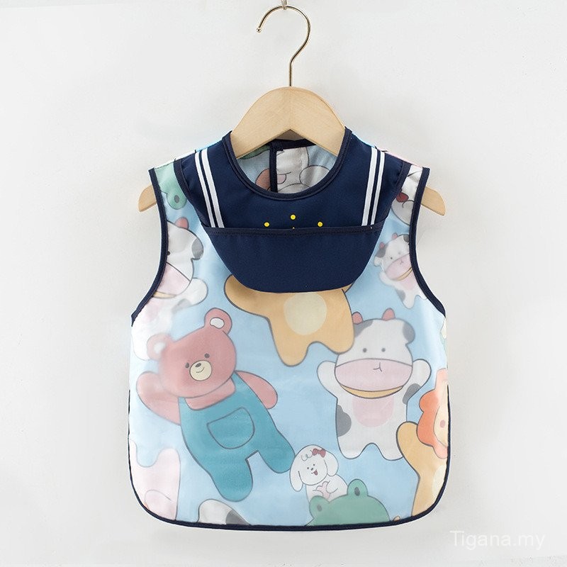Children Overalls Baby Eating Clothes Reverse Dressing Kindergarten ...