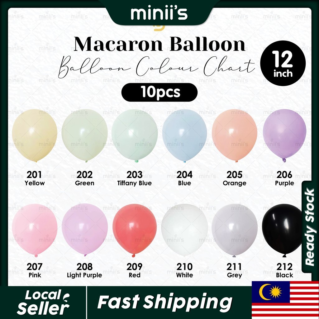 MINIIS PARTY Macarons Balloons 12 Inches Plaster Color Creative Wedding ...