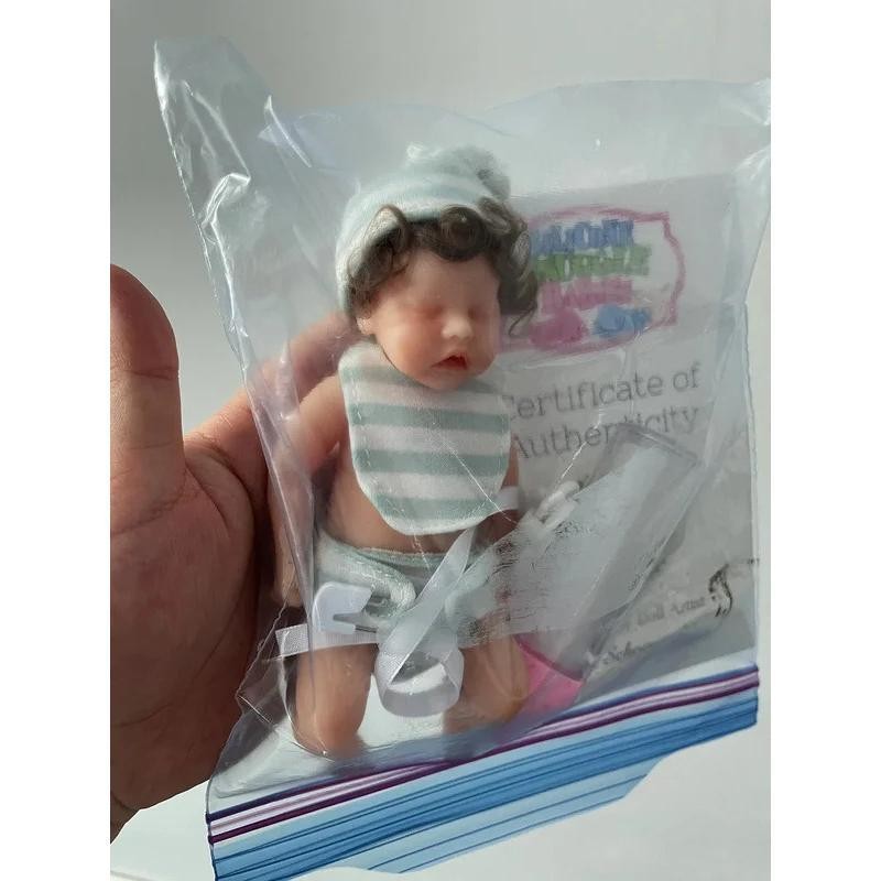 6 Inches 15cm Bebes Reborn Dolls Silicone Full Body Sleeping Twin A ...