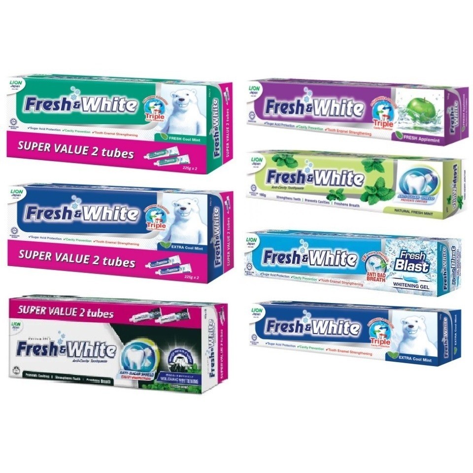 Fresh & White Toothpaste 160g x 1 / 225g x 2 | Shopee Malaysia